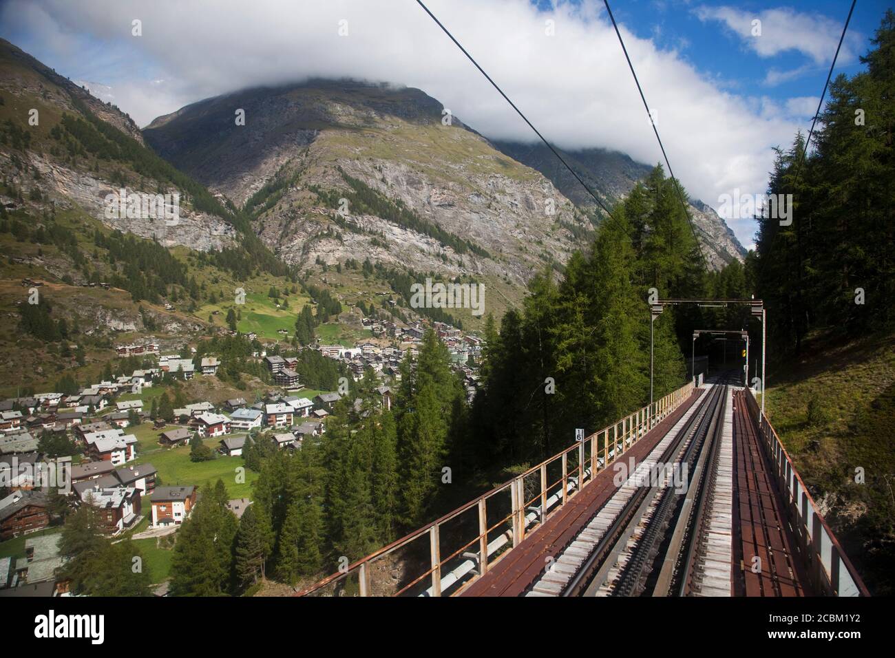 Glacier Express panoramic train, Zermatt, Swiss Alps, Switzerland Stock ...