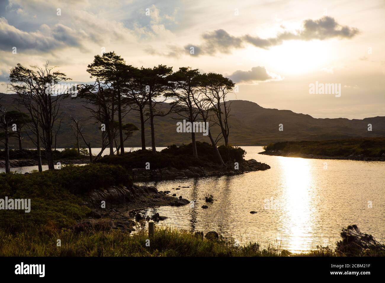 Loch Assynt at sunrise, Lochinver, Scotland, UK Stock Photo - Alamy