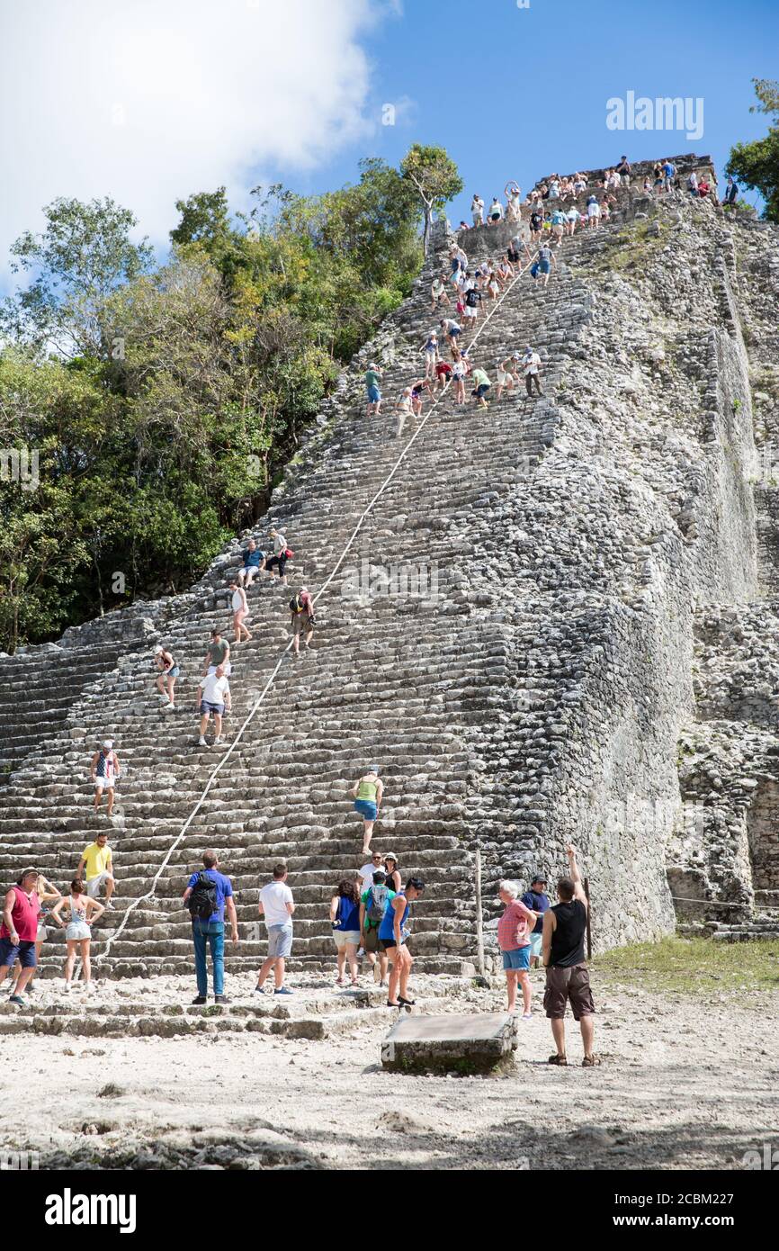 Ruins at the ancient Mayan city of Coba, Yucatan Peninsula, Mexico ...