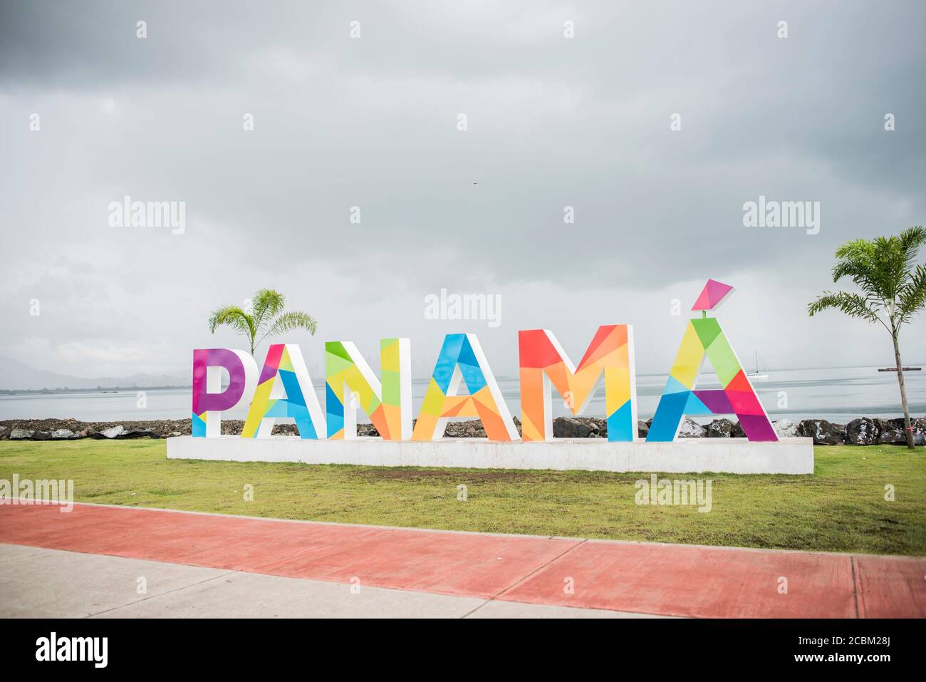 Colourful Panama sign on waterfront, Panama city, Panama Stock Photo ...