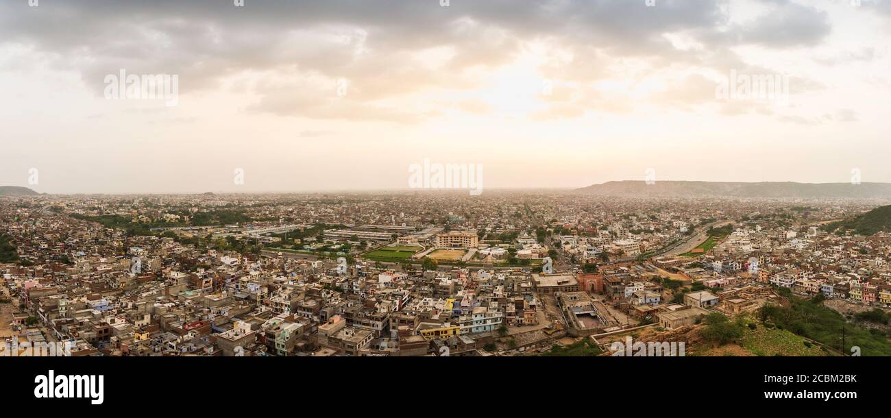 Elevated panoramic view of Jaipur, Rajasthan, India Stock Photo - Alamy
