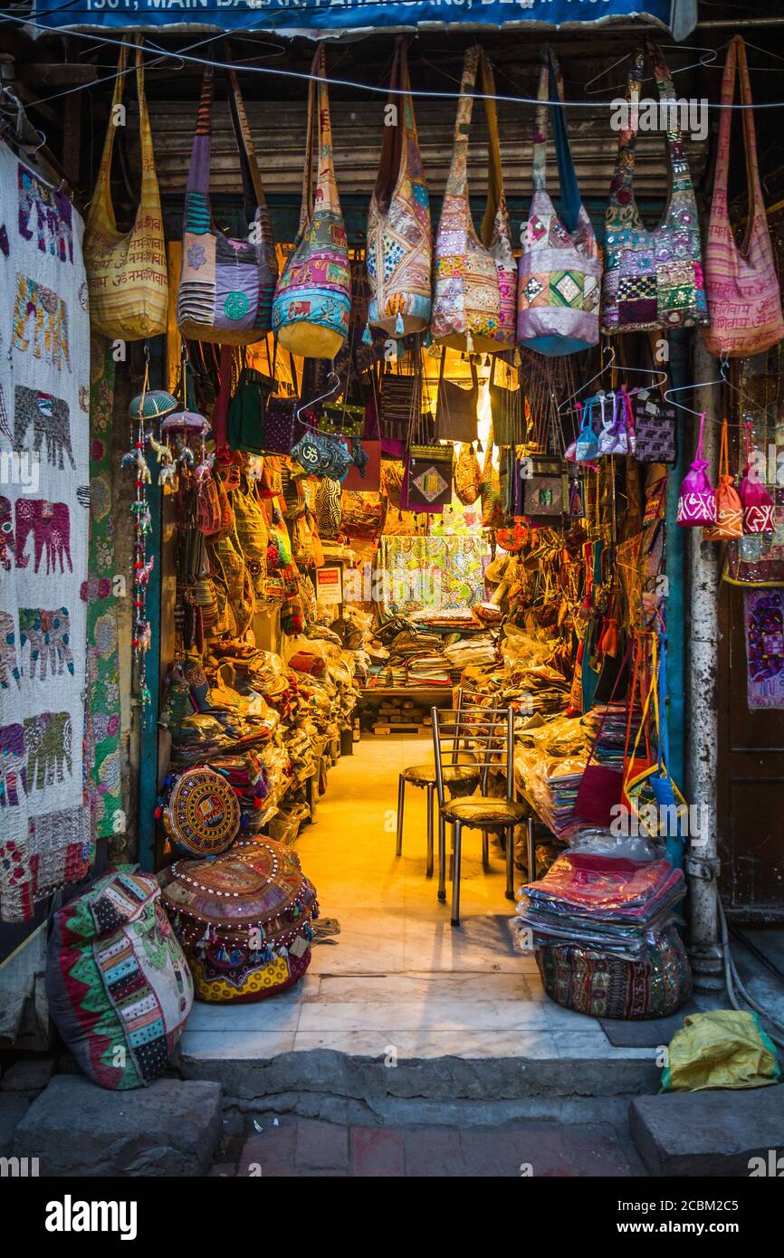 Merchandise in market, Delhi, India Stock Photo - Alamy