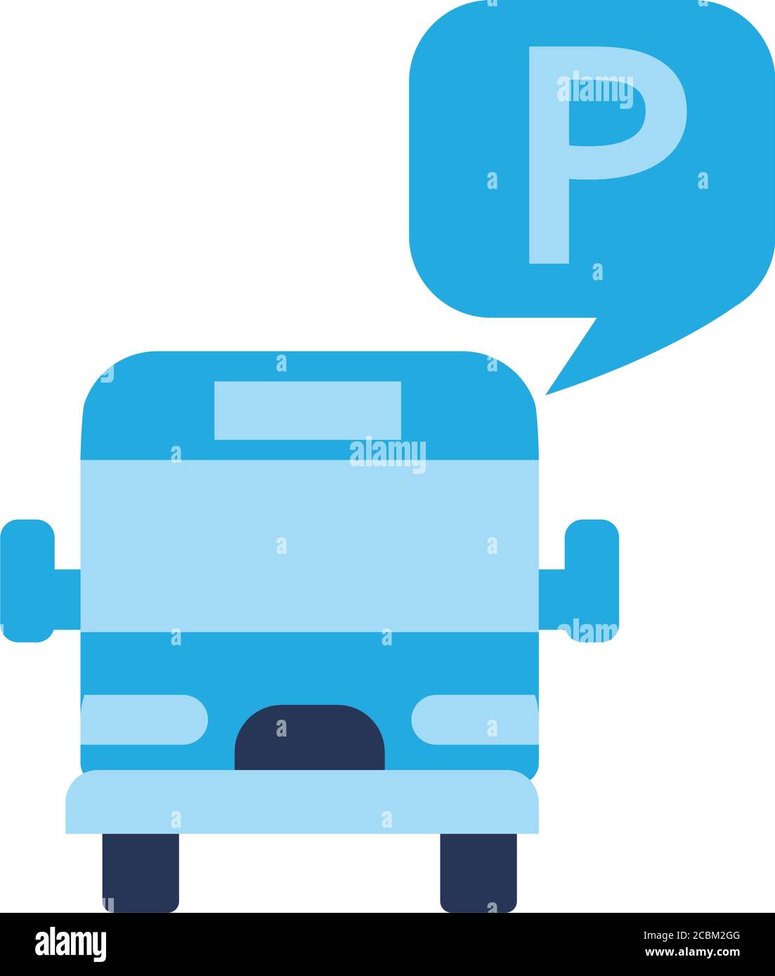 parking road sign bubble and bus flat style icon design, Park and ...