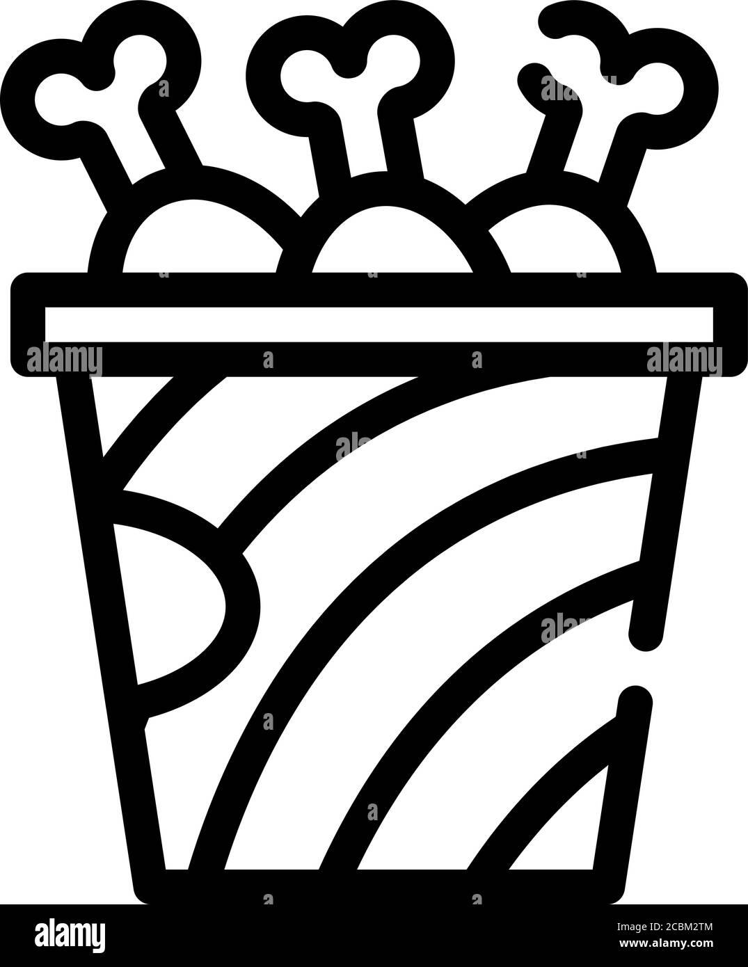 fried chicken legs line icon vector illustration Stock Vector Image ...