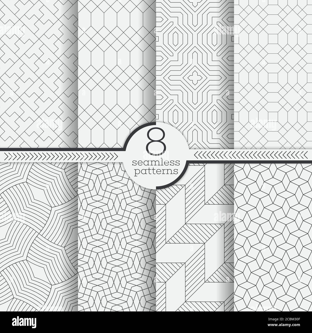 Set of vector seamless patterns. Modern stylish geometric textures ...