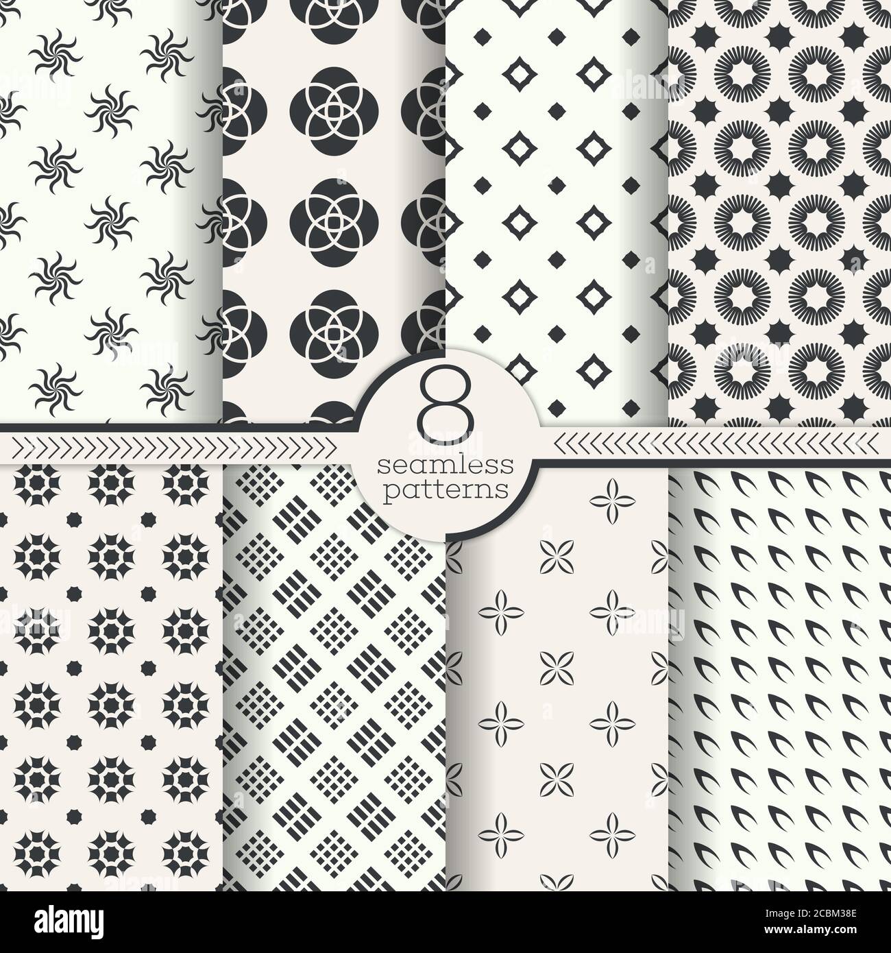 Set of vector seamless pattern. Abstract small textured backgrounds ...