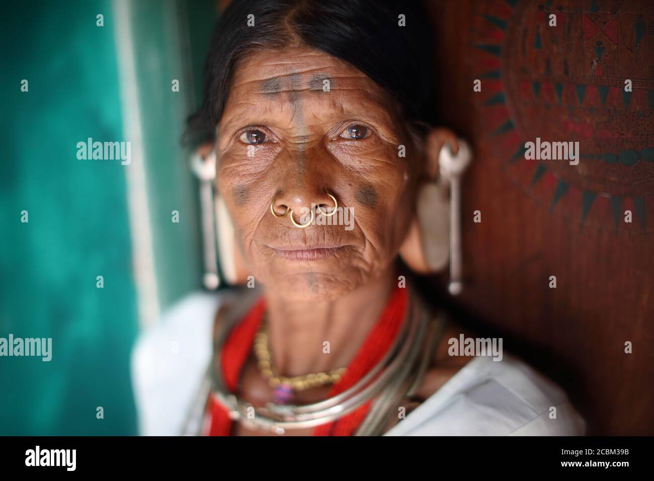 Sora tribal woman in a rural village near Gunupur in Odisha, India ...
