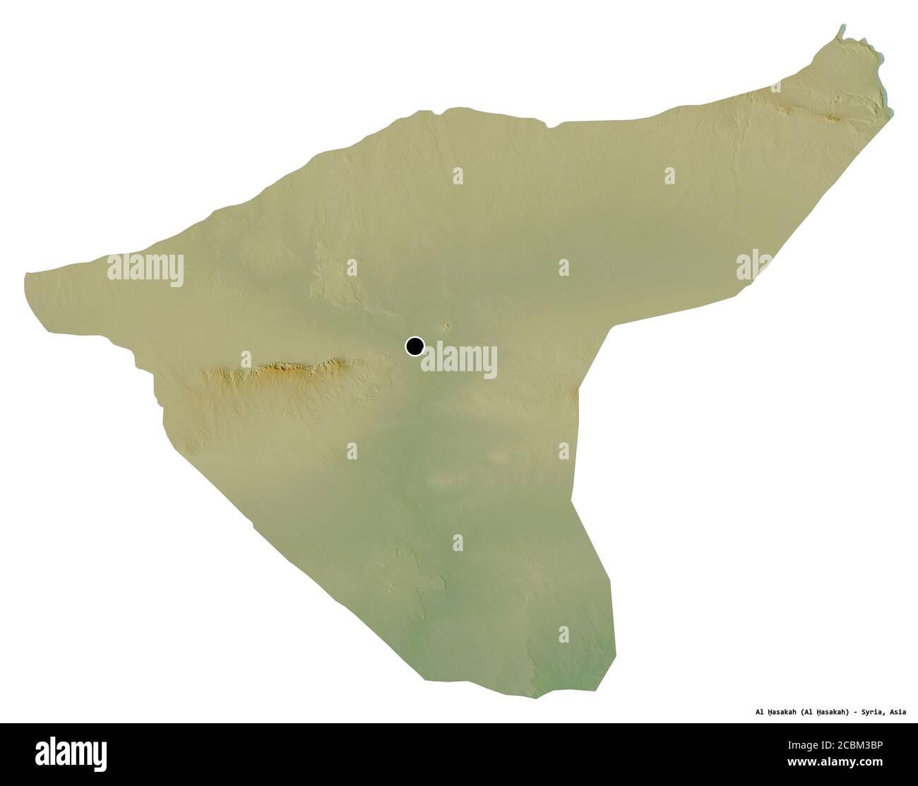 Shape of Al Ḥasakah, province of Syria, with its capital isolated on ...