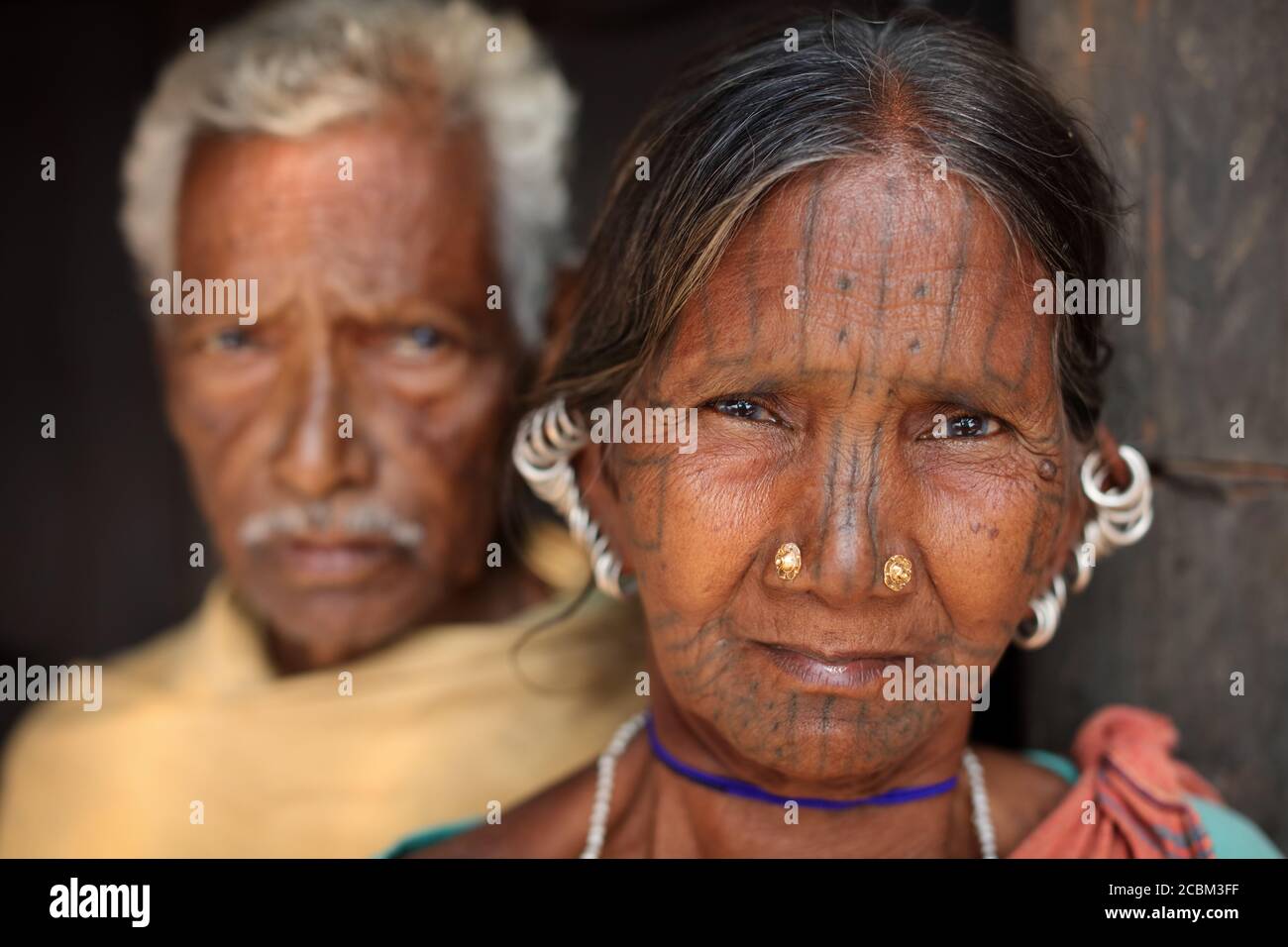 Desia Kondh tribal woman in a rural village near Gunupur in Odisha ...