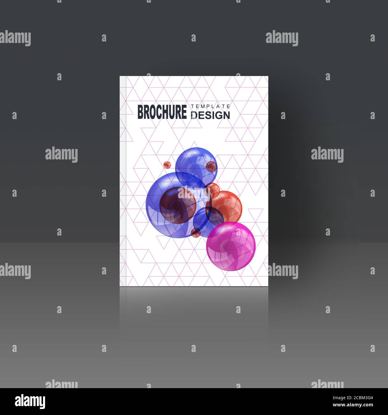 Magazine cover with multi-colored geometrical bright figures.Design ...