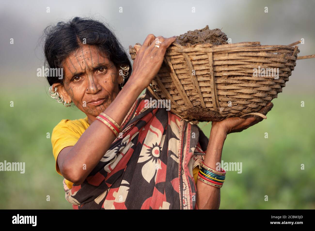 Desia Kondh tribal woman in a rural village near Gunupur in Odisha ...