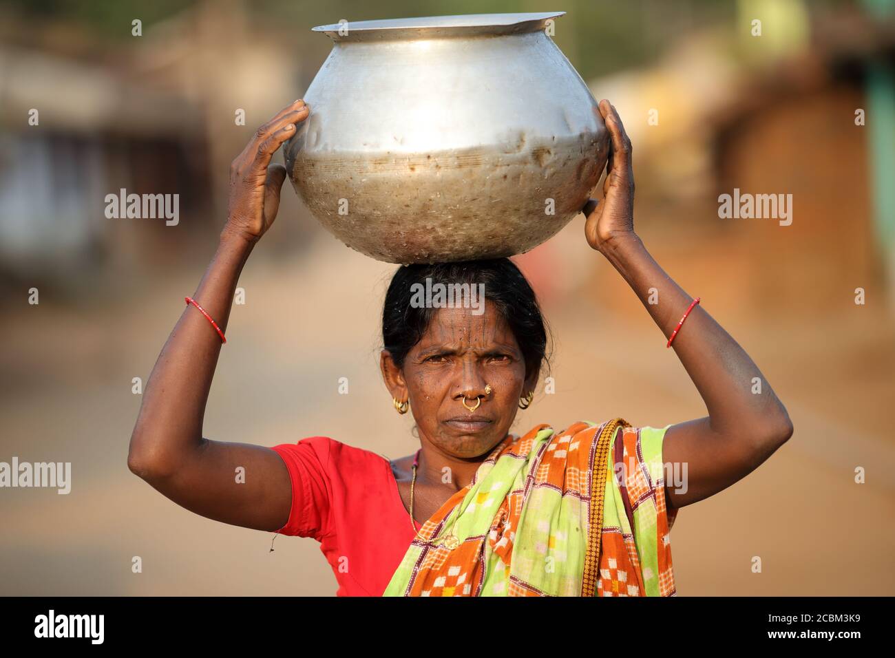 Desia Kondh tribal woman in a rural village near Gunupur in Odisha ...