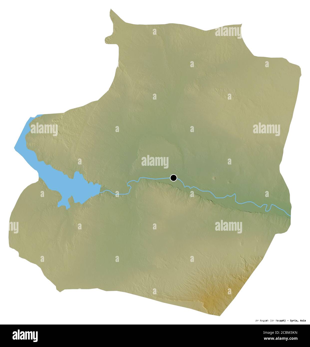 Shape of Ar Raqqah, province of Syria, with its capital isolated on ...