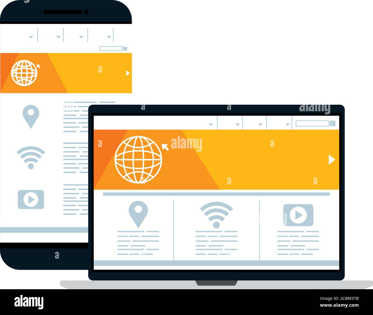 mockup, concept website development in laptop and smartphone Stock ...