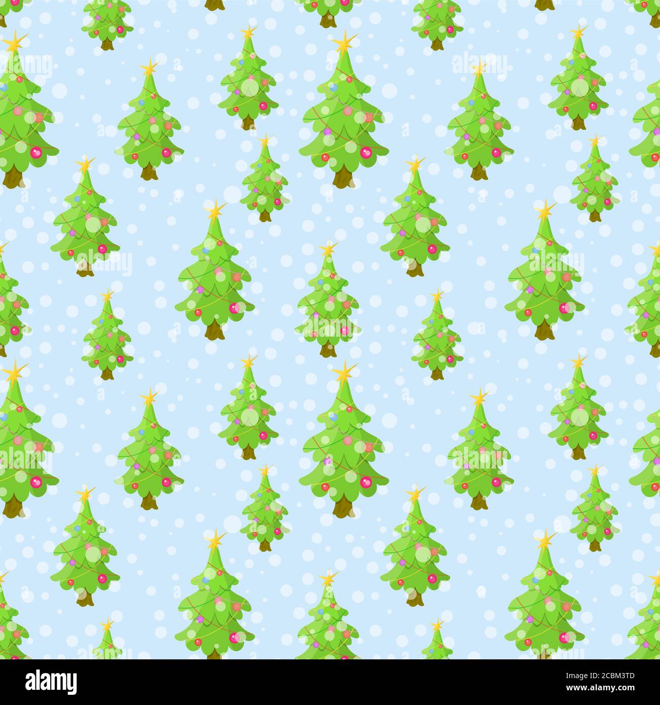 New Year trees with the snow. Seamless festive pattern.Flat design ...