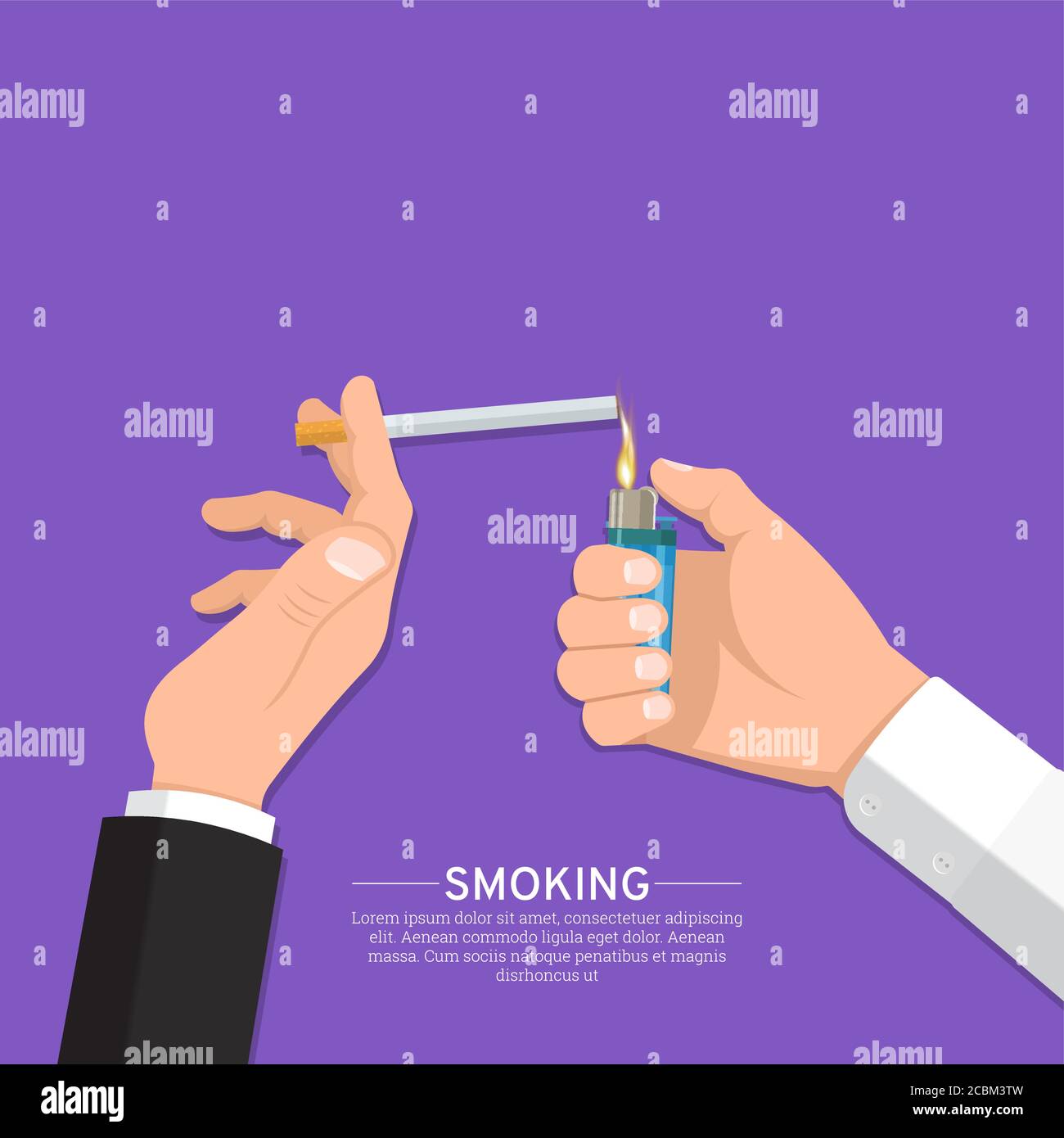 Hand lighted cigarette smoke Stock Vector Images - Alamy