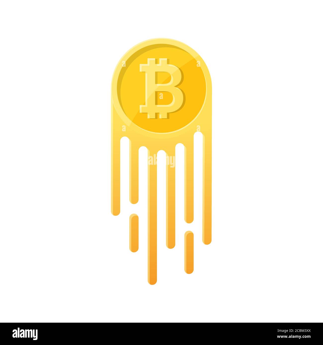 The growing cryptocurrency Bitcoin symbol on the isolated white ...