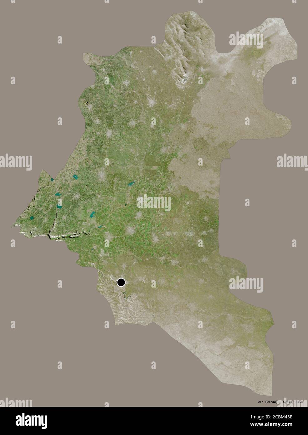 Shape of Dar, province of Syria, with its capital isolated on a solid ...