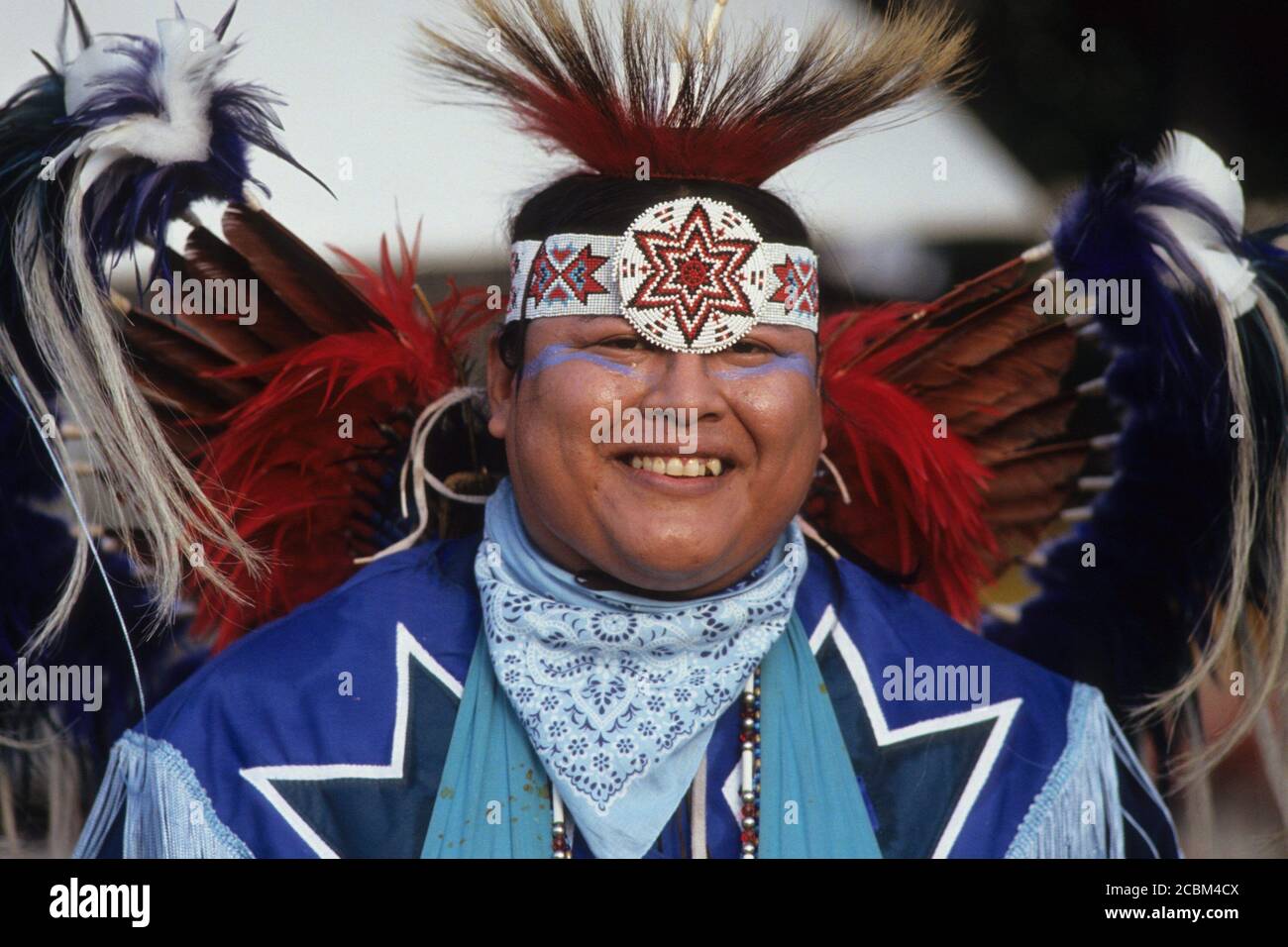 San Antonio, Texas: Native American male dancer in traditional dress ...