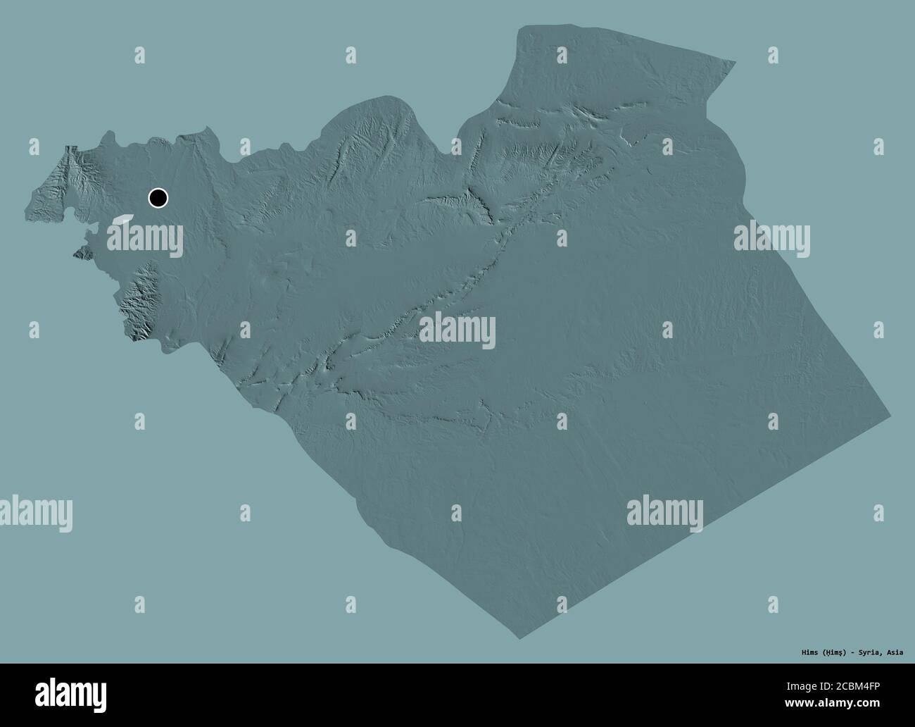 Shape of Hims, province of Syria, with its capital isolated on a solid ...