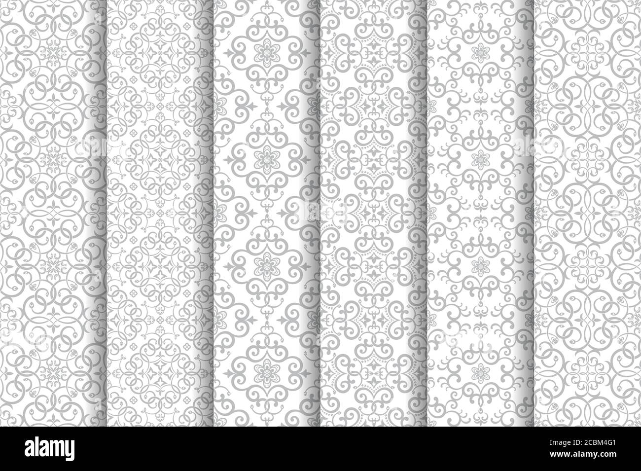Set of 6 vector seamless patterns. Luxury elegant textures of baroque ...