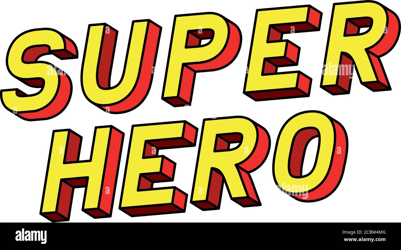 super hero lettering design, typography retro and comic theme Vector ...