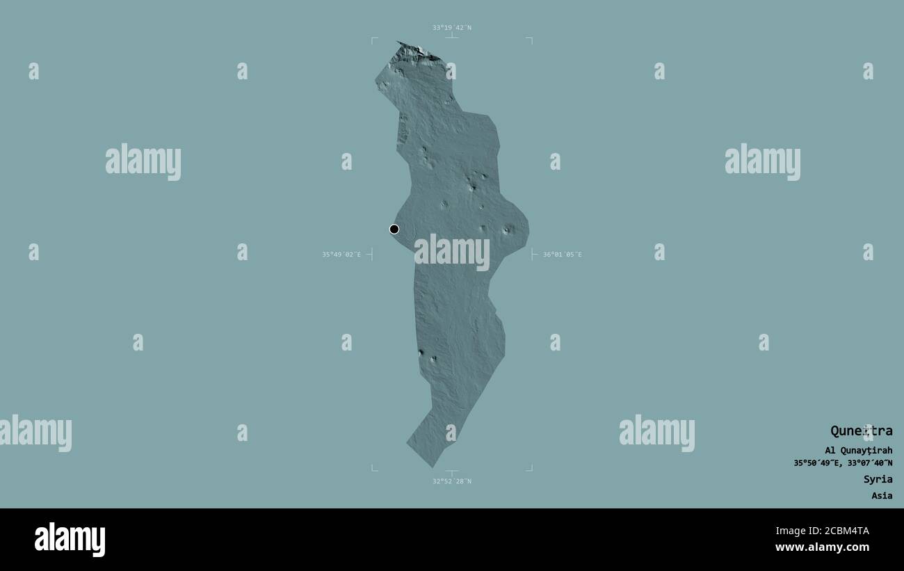 Area of Quneitra, province of Syria, isolated on a solid background in ...