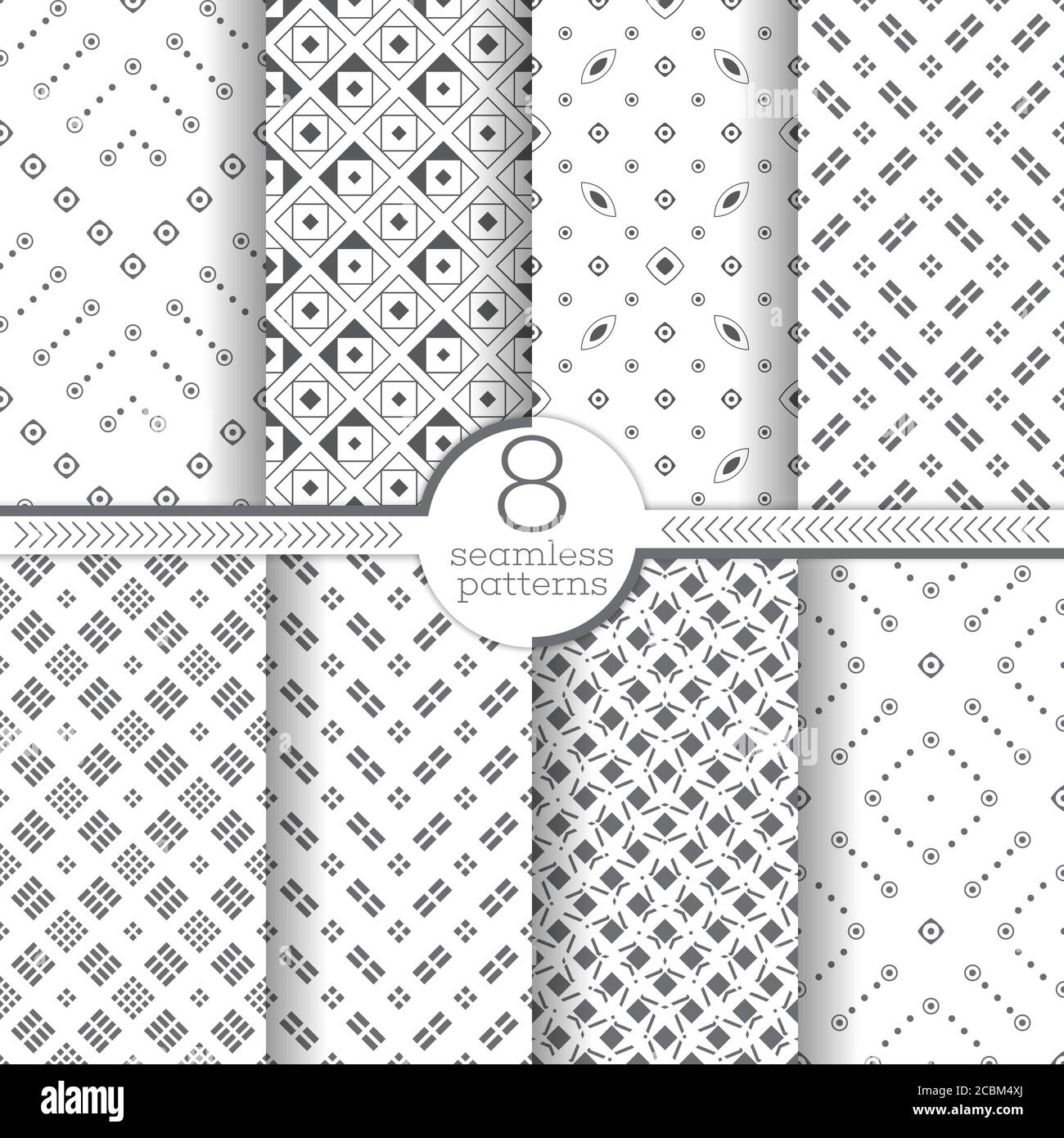 Set of vector seamless patterns. Modern stylish geometric textures ...