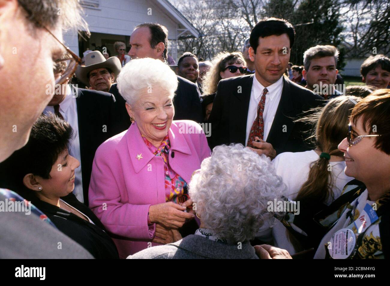 Lacy Lakeview Texas USA, 1994: Texas Governor Ann Richards greets ...