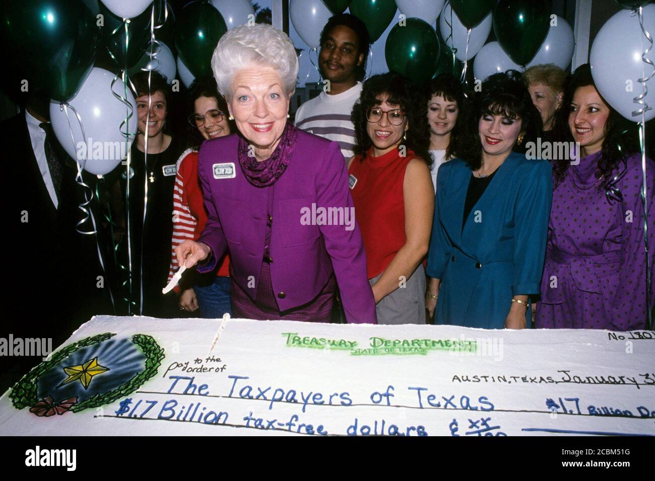 Austin, Texas USA, January 31, 1990: Texas state treasurer Ann Richards ...