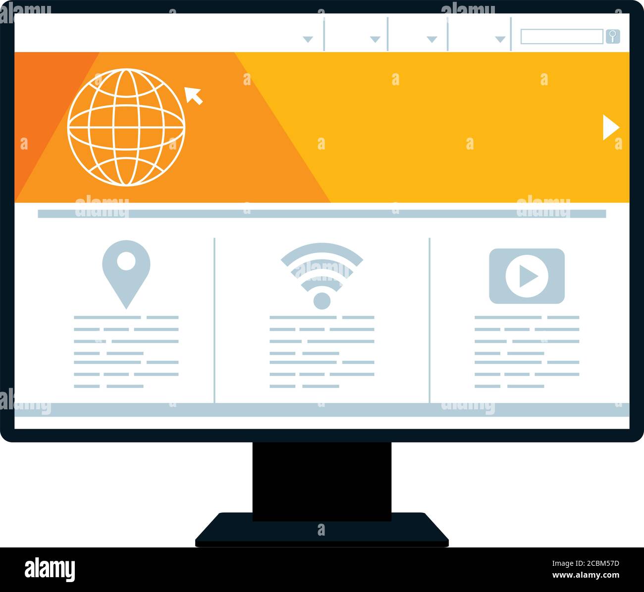 mockup, concept website development on desktop computer Stock Vector ...