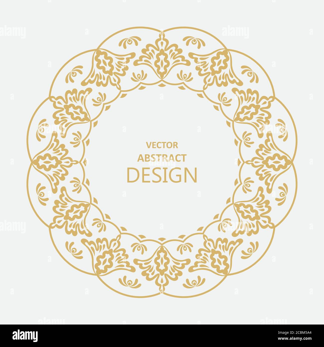 Circular arabic pattern. Round baroque ornament. Vintage frame ...