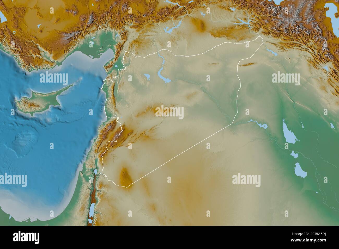 Syria topographic map 3d hi-res stock photography and images - Alamy