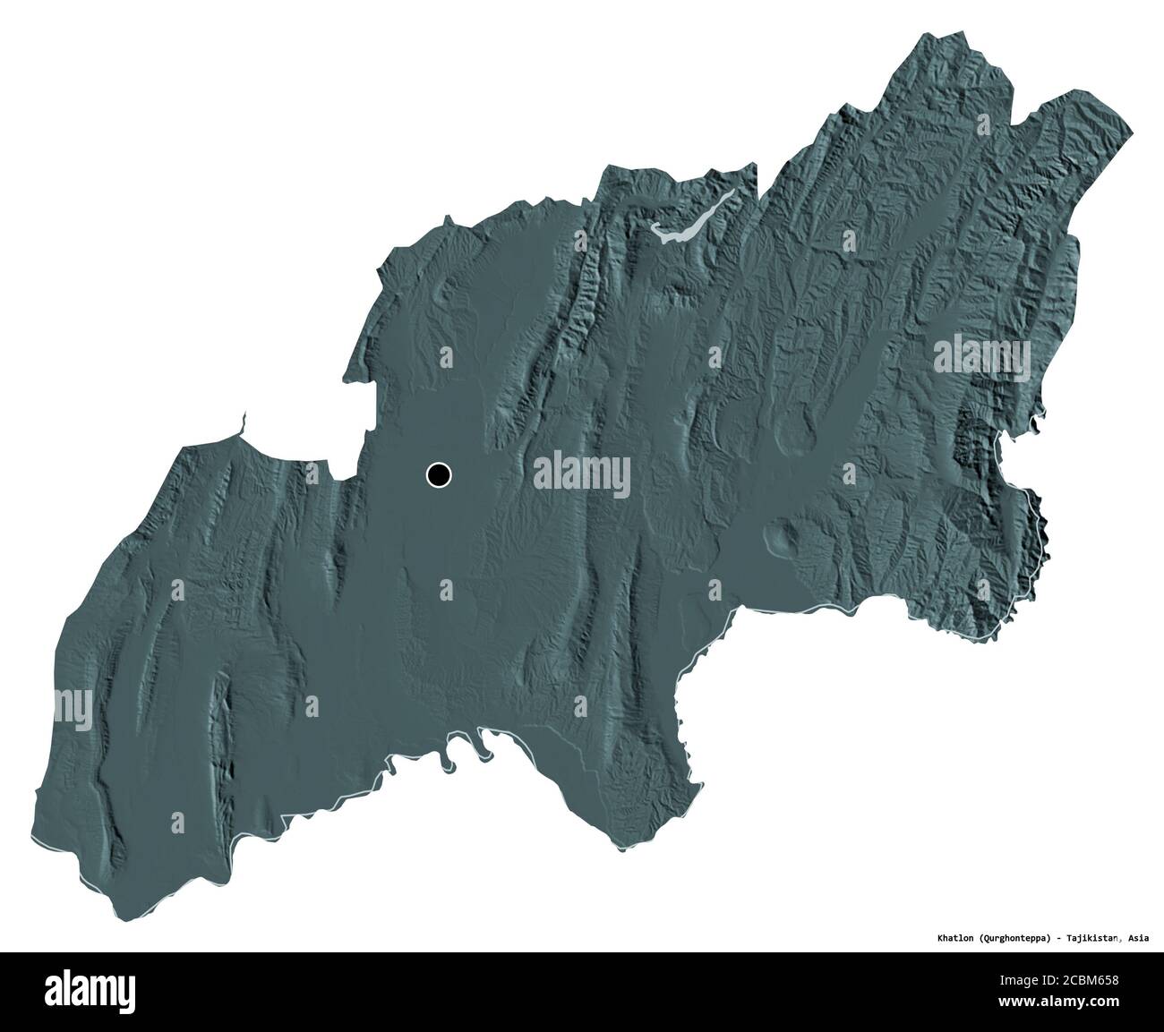 Shape of Khatlon, region of Tajikistan, with its capital isolated on ...