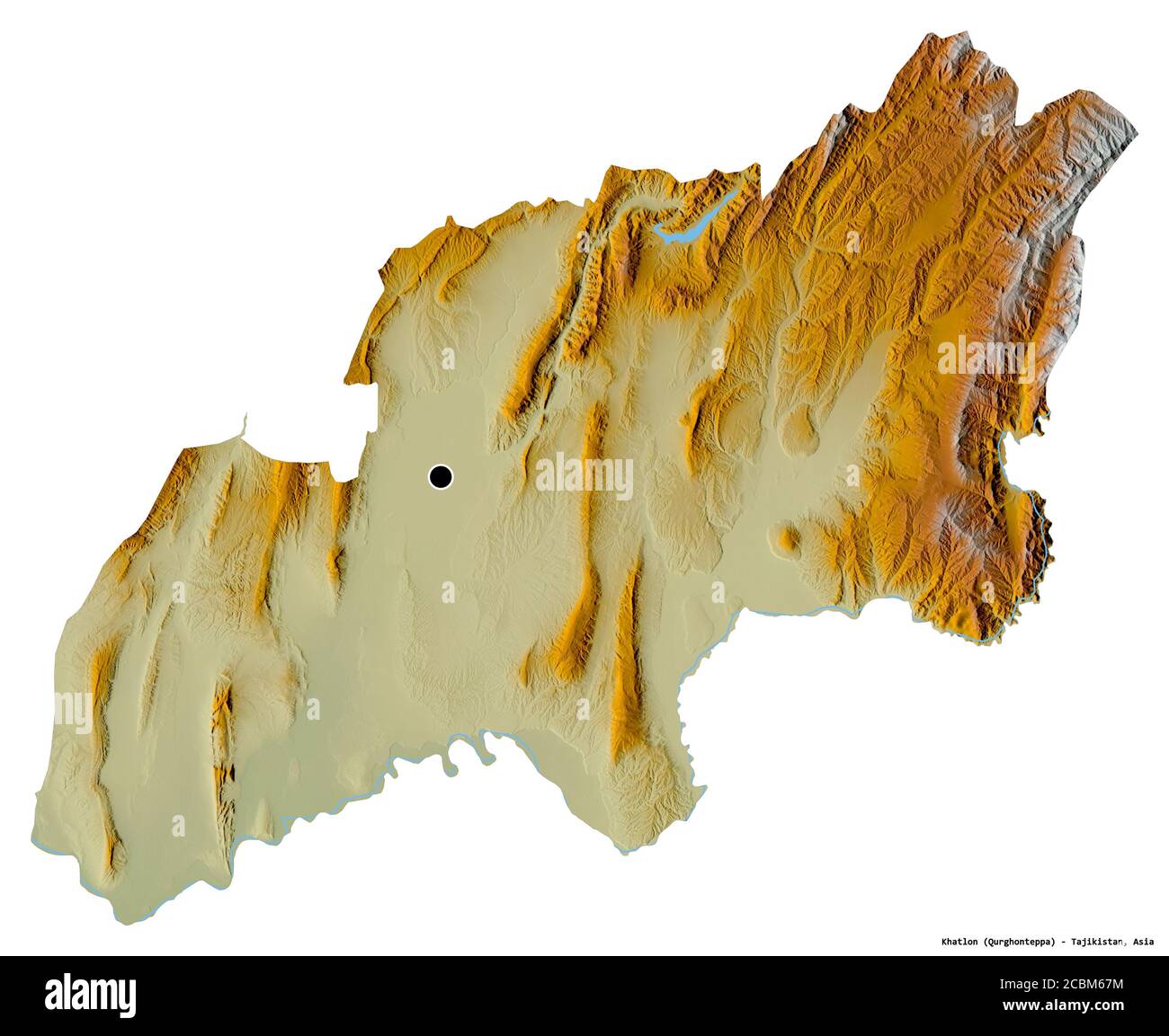 Shape of Khatlon, region of Tajikistan, with its capital isolated on ...