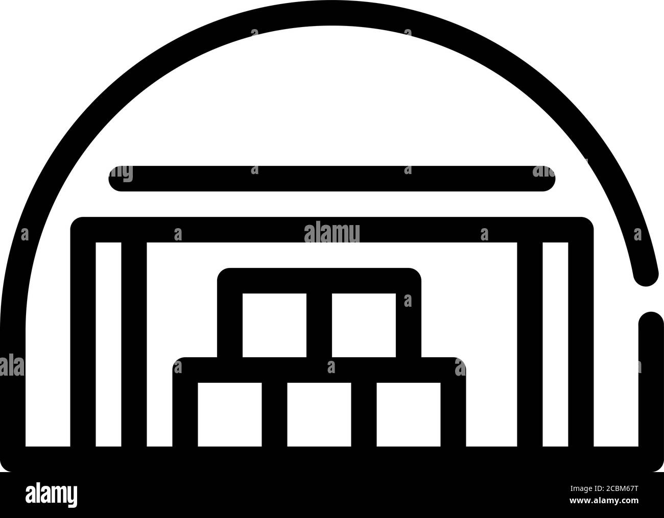 warehouse building line icon vector isolated illustration Stock Vector ...