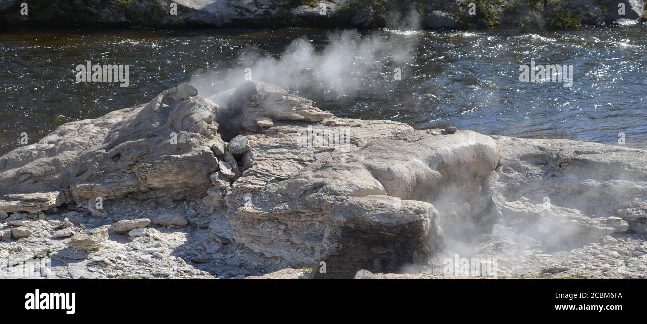 Late Spring in Yellowstone National Park: Mortal Geyser of the Morning ...
