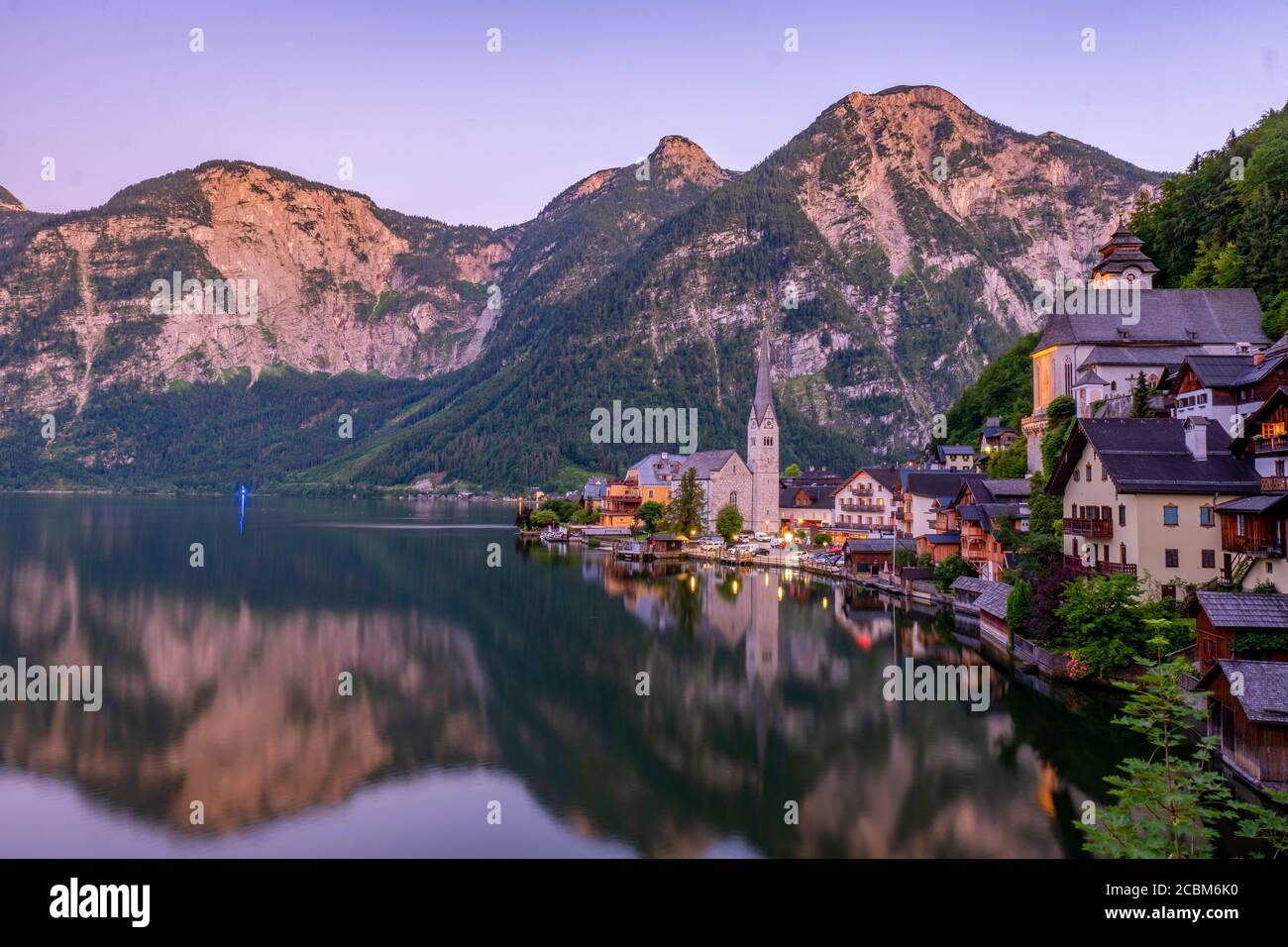 Hallstatt village on Hallstatter lake in Austrian Alps Austria Stock ...