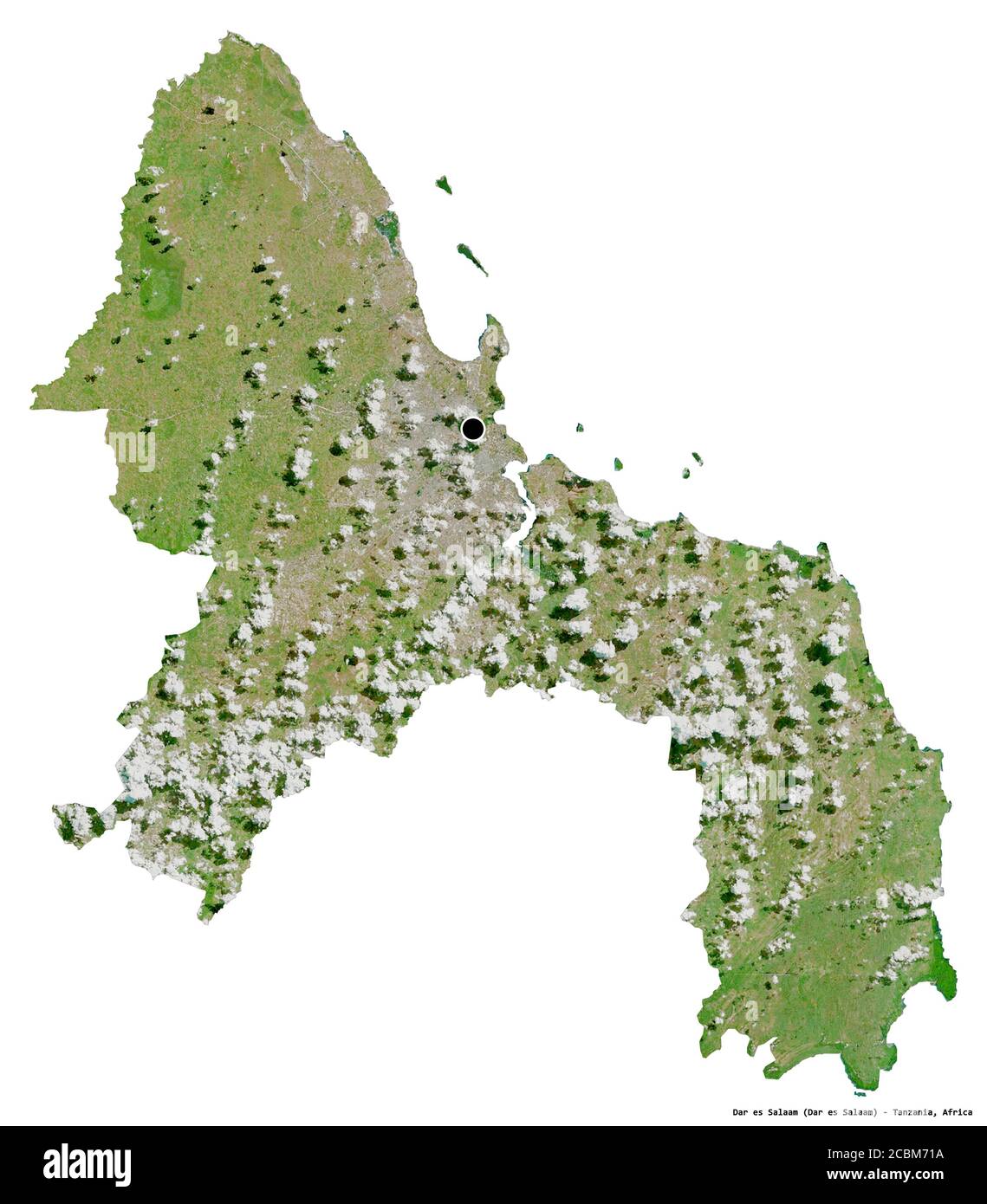 Shape of Dar es Salaam, region of Tanzania, with its capital isolated ...