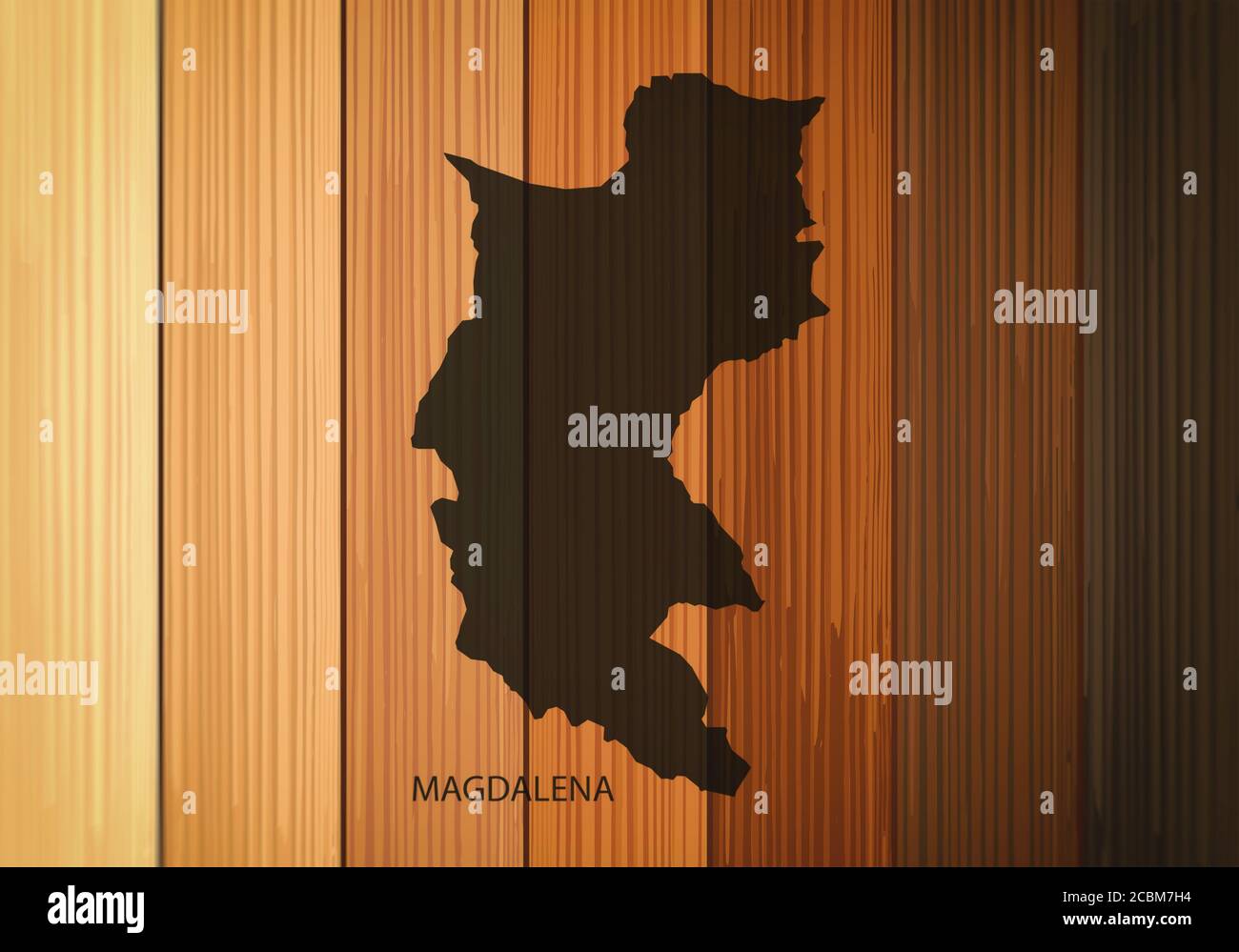 Map of Magdalena Department, Colombia, on wooden background, 3D ...