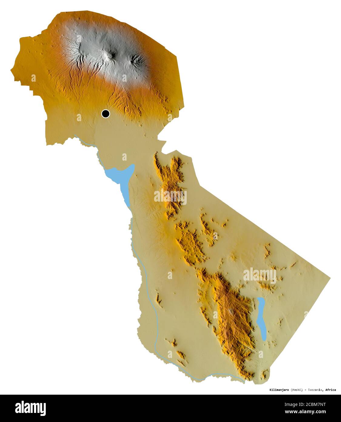 Mount Kilimanjaro Map Shape Of Kilimanjaro, Region Of Tanzania, With