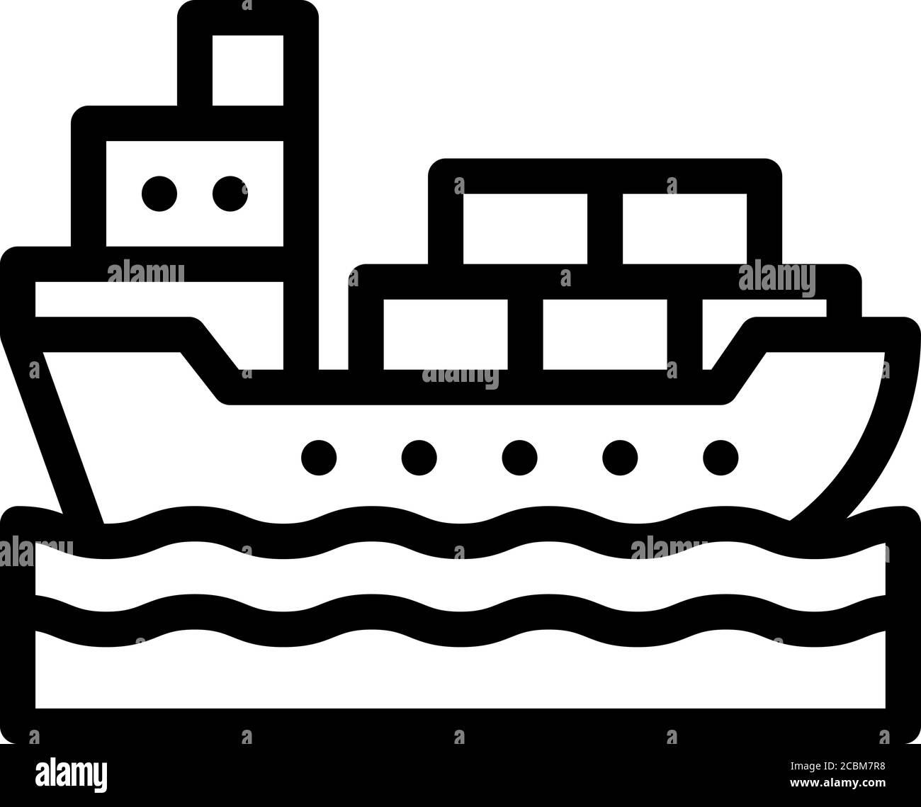 ship shipping containers line icon vector illustration Stock Vector ...