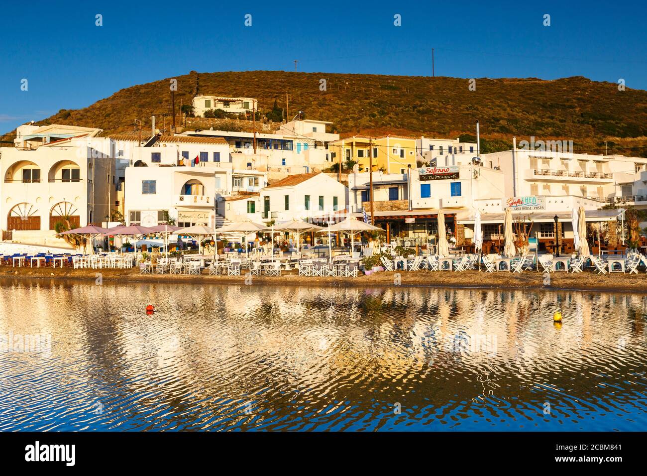 Loutra village on Kythnos island early in the morning Stock Photo - Alamy