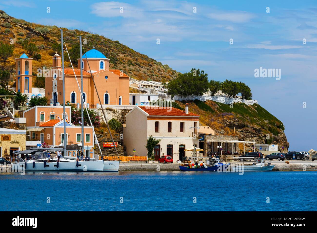View of Korissia, the port of Kea island in Greece Stock Photo - Alamy