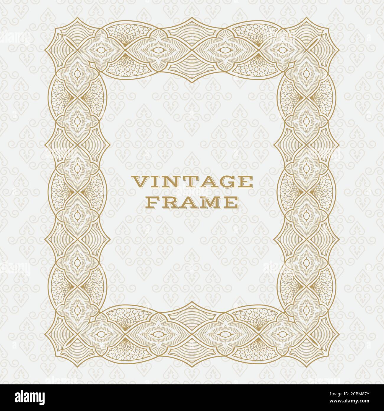 Vintage rectangular frame with a background from seamless texture. An ...