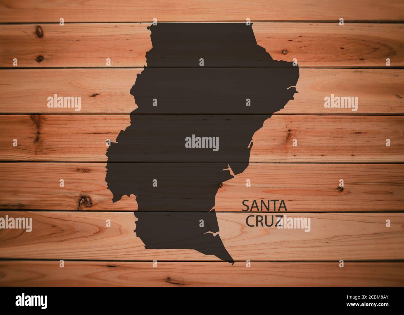 Map of Santa Cruz Province, Argentina, on wooden background, 3D ...