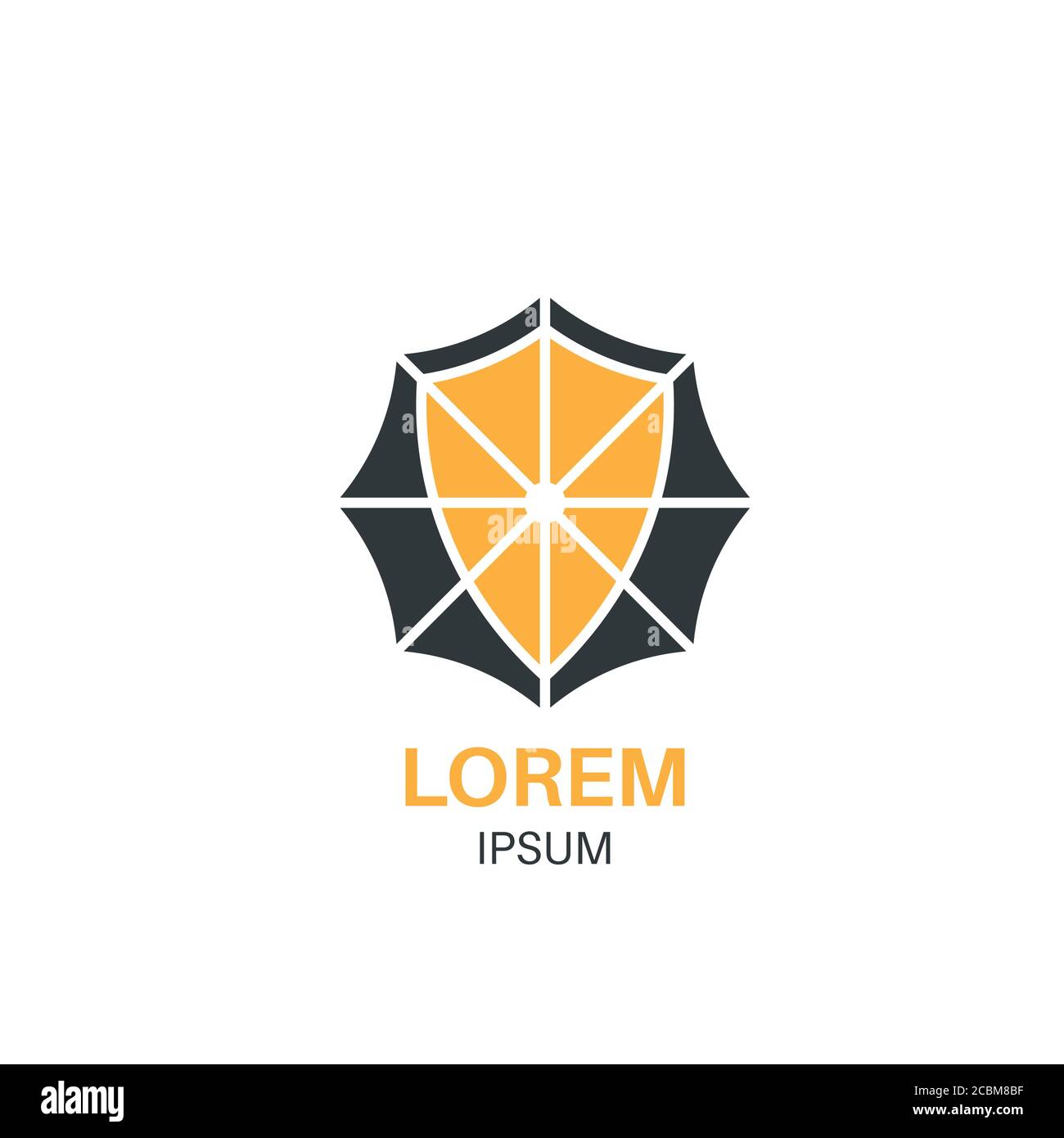 Logo in the form of an umbrella and the imposed board. Concept of ...