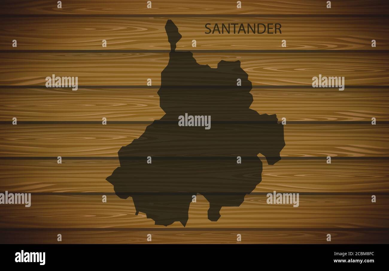 Map of Santander Department, Colombia, on wooden background, 3D ...