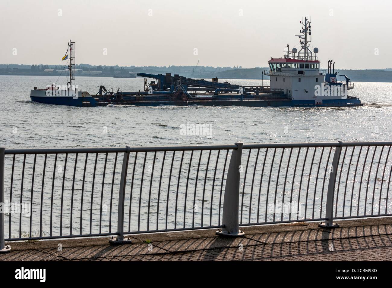 The Dutch dredger Deo Gloria in the river Mersey. Trailing Suction ...