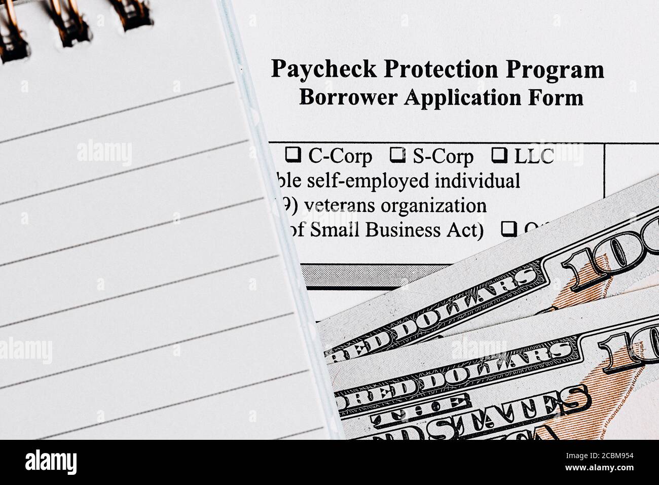 paycheck protection program. borrower application form Stock Photo - Alamy